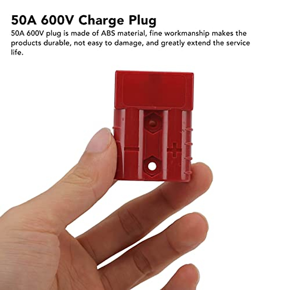 Gonetre 50a 600v Plug 50a 600v Plug 50a 600v Connector Double Pole High Current Power Supply Plug Connector for Solar Panel Dual Battery System Grey (Red)