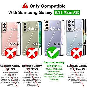 Rayboen Case for Galaxy S21+ Plus 5G with Screen Protector Soft(2Pcs), Crystal Clear Designed Shockproof Phone Case, Hard PC Back Soft TPU Frame Slim Transparent Cover for Samsung Galaxy S21+ Plus