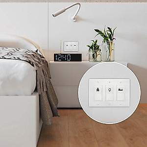 TOMALL 200Pcs Light Switch Labels Icon Stickers Household Transparent Light Fan Heater Bed Bathroom Kitchen Garage Laundry Room Switch Label Graphic Kit for Home Office School Hotel Public Places