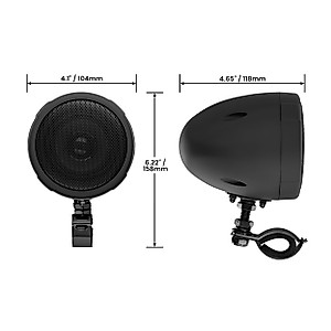 BOSS Audio Systems MCBK425BA 3 Inch Motorcycle Speakers – Built-in Bluetooth Amplifier, Weatherproof, Volume Control, ATV UTV Compatible