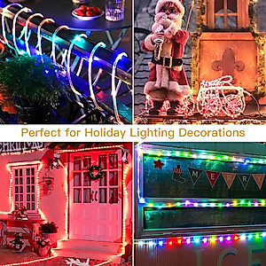 Ollny Rope Lights Outdoor Color Changing, 33FT 100 LED Waterproof Christmas Lights with Remote, 16 Colors Fairy Rope Light for Indoor Bedroom Party Garden Wedding Holiday Decorations