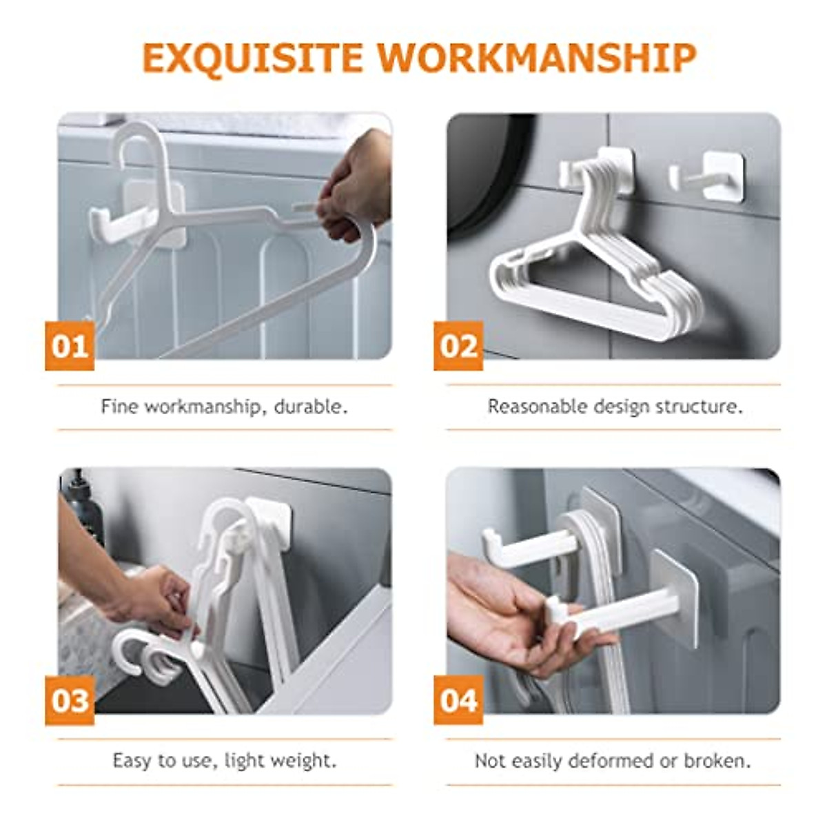 DOITOOL Laundry Organizer 2pcs Clothes Hanger Hooks Coat and Hat Hook Wall Hooks Single Wall Mount Hanger Closet Organizers for Clothes Hats Towel Purse Key Robes Bathroom Kitchen Hangers