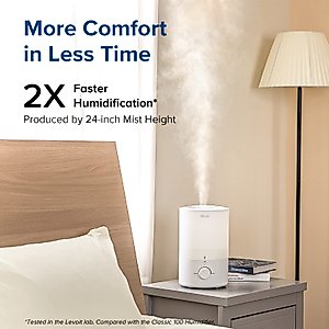 LEVOIT Humidifiers for Bedroom Large Room, 3L Cool Mist Top Fill Oil Diffuser & LEVOIT Smart Cool Mist Humidifiers for Bedroom, Top Fill Essential Oil Diffuser with Sensor