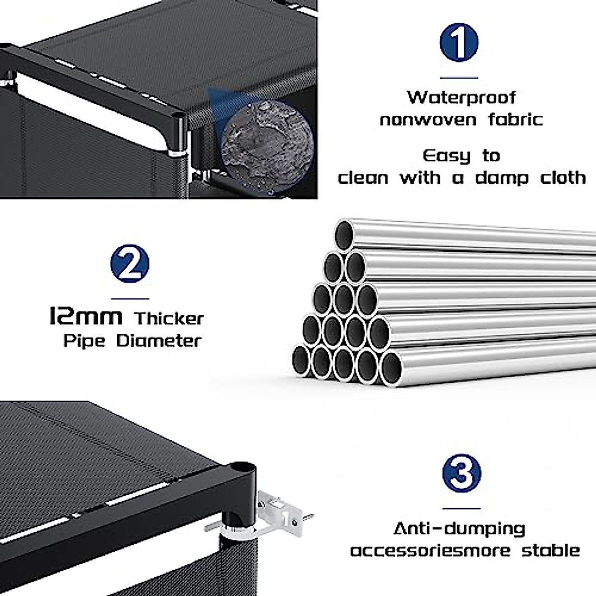 Mavivegue Book Shelf, 4 Cube Storage Organizer, DIY Bookcase, Metal Cube Bookshelf,Book case for Bedroom, Living Room,Office,Closet Storage Organizer, Black Cubicle Storage Rack