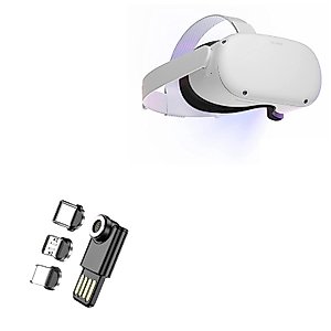 BoxWave Cable Compatible with Oculus Quest 2 - MagnetoSync Mini Adapter, Magnet Charging Cable USB Type-C Micro USB - Jet Black