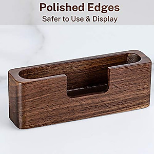 MaxGear Business Card Holder Wood Business Cards Holder for Desk Business Card Display Holder Desktop Business Card Stand for Office,Tabletop - Rectangle 2 Pack