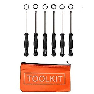 6Pcs Carburetor Adjustment Tool Kit with Case Including 21 Teeth Splined/7 Teeth Splined/Hexagon/Double D/Small Head Single D/Single D for 2 Cycle Carburetor Engine