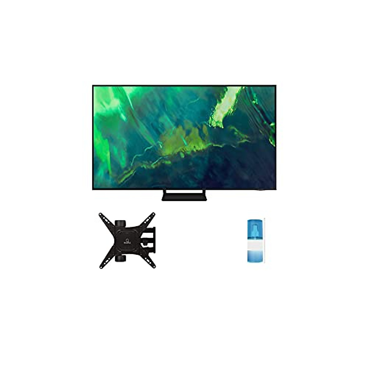SAMSUNG QN65Q70AA 65" Class UHD High Dynamic Range QLED 4K Smart TV with a Walts TV Medium Full Motion Mount for 32"-65" Compatible TV's and a Walts HDTV Screen Cleaner Kit (2021)