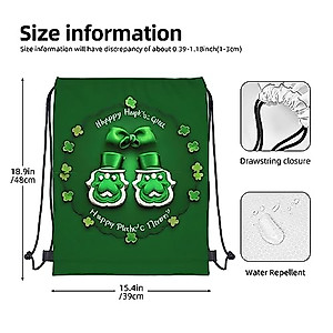 Drawstring Backpack for women,Versatile drawstring bag,Water-Resistant Cinch Bag,Gym sackpack-Happy St. Patrick's Day
