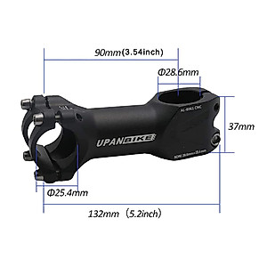 UPANBIKE Bike Stem 28.6mm 25.4mm +/-7° Bicycle Handlebar Stem Riser for Mountain Bike Road Bicycle MTB BMX