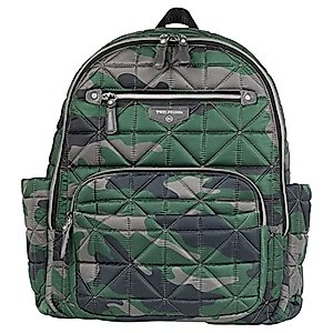 TWELVElittle Companion DiaperBag Backpack (Camo Print) 3.0 *NEW* - Includes Changing Pad & Stroller Clips. Insulated pockets. Fashionable Diaperbag Backpack