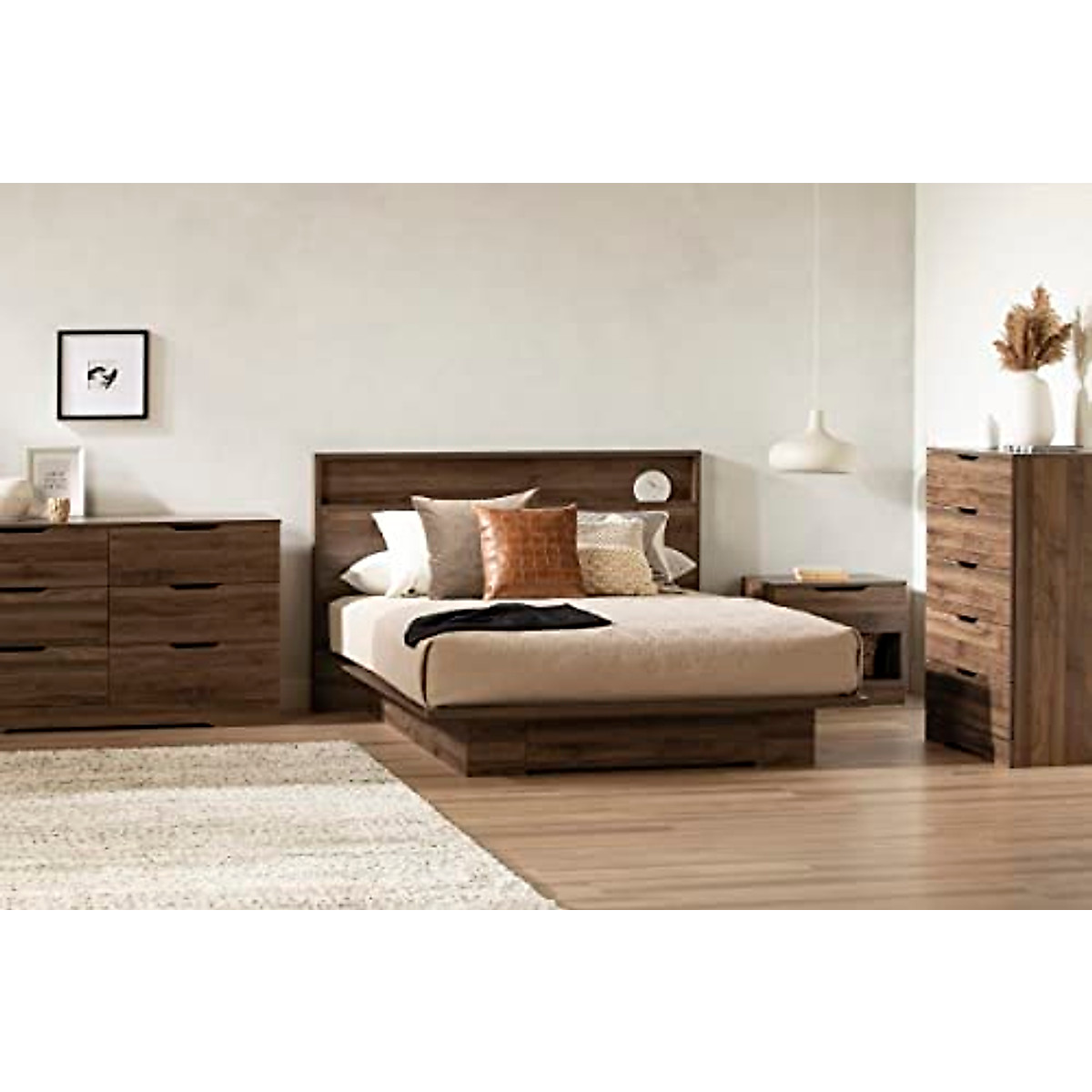 South Shore Holland Headboard (54/60''), Full/Queen, Natural Walnut