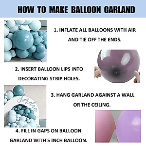 Oynearo Dusty Blue Balloon Garland Kit 136Pcs Ice Blue and Metallic Silver Balloons for Baby Shower Birthday Wedding Anniversary Graduation Party Backdrop Decoration