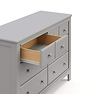 Graco Benton 6 Drawer Double Dresser (Pebble Gray) – Easy New Assembly Process, Universal Design, Durable Steel Hardware and Euro-Glide Drawers with Safety Stops, Coordinates with Any Nursery