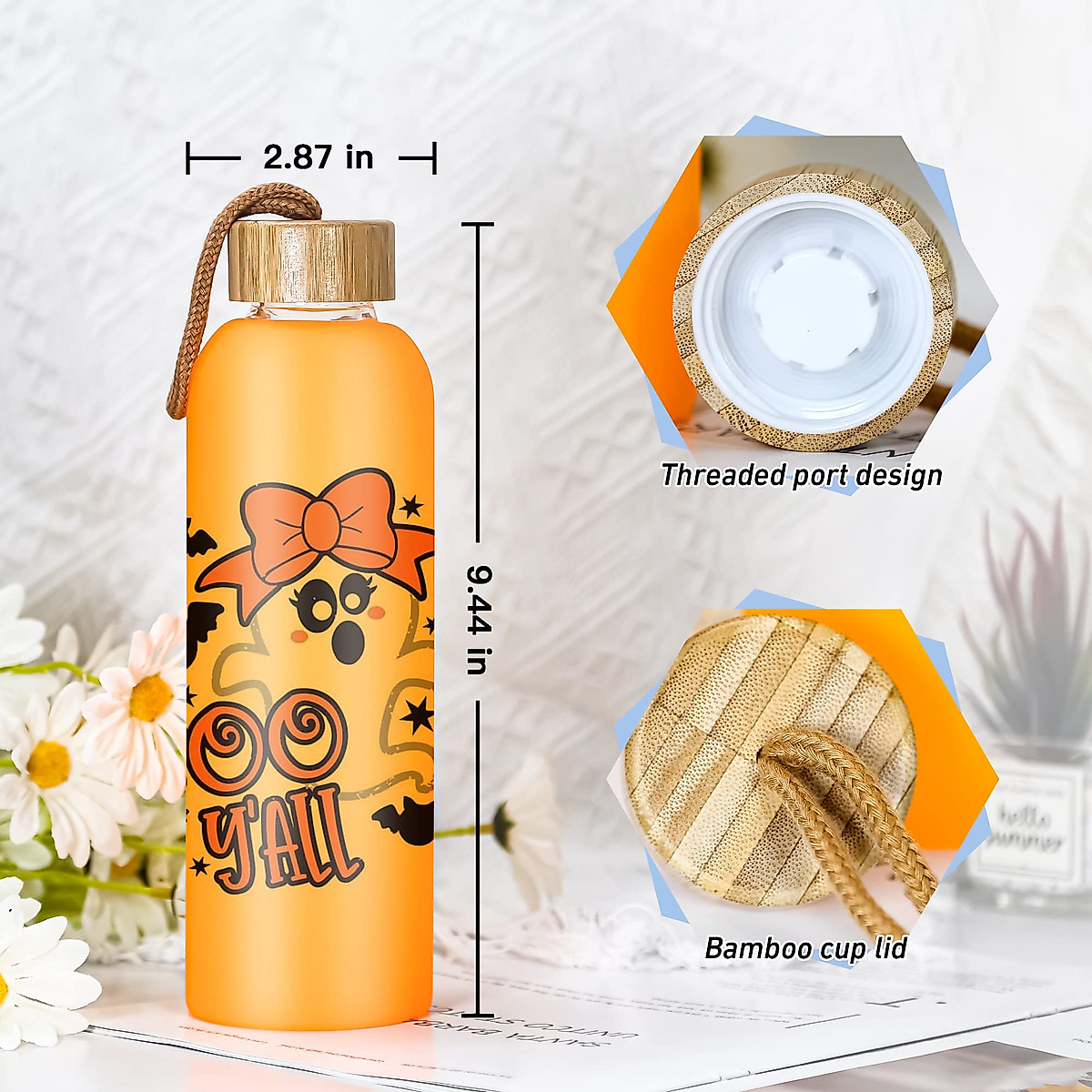 AGH 6 Pack Sublimation Glass Blanks With Bamboo Lid, 26 oz Rose Red Sublimation Cups, 750 ml Sublimation Beer Can Glass, Sublimation Straight Tumblers Watter Bottle for Juice, Soda, Drinks. Diy GIft