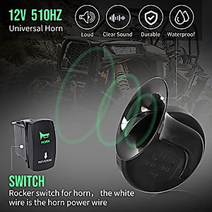 MOTOQUEEN Turn Signal Kit with Horn 105D and USB, UTV Street Legal Kit with Rocker Switch Plug & Play UTV Street Legal Kit for Polaris RZR Ranger SXS Dirt Bike Can-Am Golf Cart Beach Cart