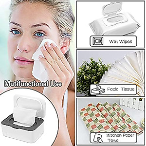 3 Pack Baby Wipes Dispenser Wipes Holder with Lids, Keeps Wipes Fresh, Refillable Wipes Container with Sealing Design, Bathroom Tissues Wipes Case Box