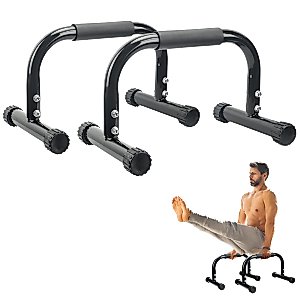 AmazeFan Parallettes Bars, Push Up Bars Strength Training for Handstands, Full Planche & Dips, Calisthenic, Gymnastic, [16.6x10x10in] Push Up Stands Handle for Floor Workouts Calisthenics Equipment