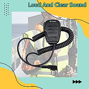 Retevis H-777 Walkie Talkies Mic 2 Pin Shoulder Speaker Mic Compatible with Retevis RT22 RT21 RT68 RT27 RB26 RT85 RT22S RT86 RT19 RT17 Baofeng UV-5R BF-F8HP 2 Way Radios,with 3.5mm Audio Jack(1 Pack)