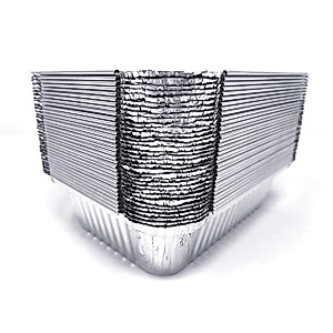 Fig & Leaf (480 Pack) Premium 1.5-LB Takeout Pans with Lids l Medium 7" x 5" x 2" l Heavy Duty Disposable Aluminum Foil for Catering Party Meal Prep Freezer Drip Pans BBQ Potluck Holidays