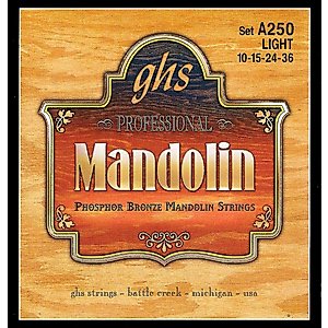 GHS Strings A250 Phosphor Bronze Mandolin Strings, Loop End, Light (.010-.038)