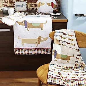 Ulster Weavers Hot Dog Cotton Apron - With Fun, Restro Sausage Dog Hand Drawn Design - For Kitchen and Barbecue - Cooking Gifts for Bakers & Chefs - Homeware & Kitchenware Range