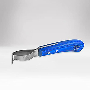 Equine Care Razor Edge Hoof Knife Sharpened Stainless Steel Blade and Sheet Handle Loop Knife (With Hoof Pick) Farrier Tools.