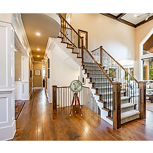 National Geographic Eaton 16" Diameter Floor Globe with Adjustable Legs and Brass Plated Meridian and Fittings