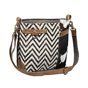 Myra Bag Galeecha Shoulder Bag Chevron Cow