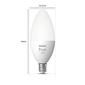 Philips Hue White LED Smart Candle, Bluetooth & Zigbee Compatible (Hue Hub Optional), Works with Alexa & Google Assistant – A Certified for Humans Device, 2 Bulbs