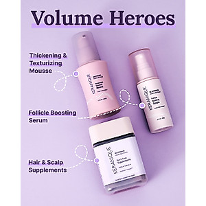 Keranique Volumizing Mousse for Women - Thickening and Styling Anti-Frizz Foam for Fine, Straight, Wavy, and Curly Hair