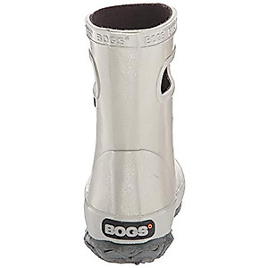 Bogs Skipper Rubber Waterproof Boys and Girls Rain Boot, Glitter-Silver, 6 US Unisex Infant