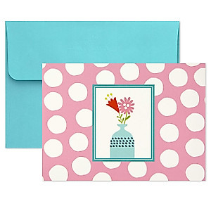 Hallmark Assorted Blank Cards (Stripes, Floral, Polka Dots, Bird, 40 Cards with Envelopes)