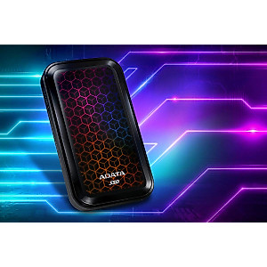 ADATA RGB SE770G 512GB USB3.2 Type-C Fast Transfer Gaming and Personal External SSD (ASE770G-512GU32G2-CBK)