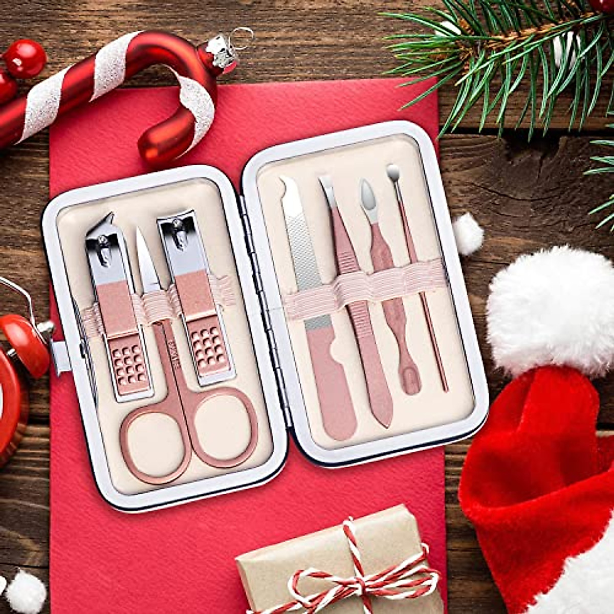7 in 1 Manicure Set Professional Nail Clippers Manicure Kit Nail Kit Pedicure Kit - Pink