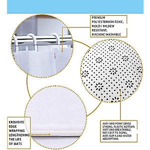 4 Piece Anime Shower Curtain Sets with Non-Slip Rugs, Toilet Lid Cover, Bath Mat and 12 Hooks, Bathroom Decor Set Accessories Waterproof Shower Curtains