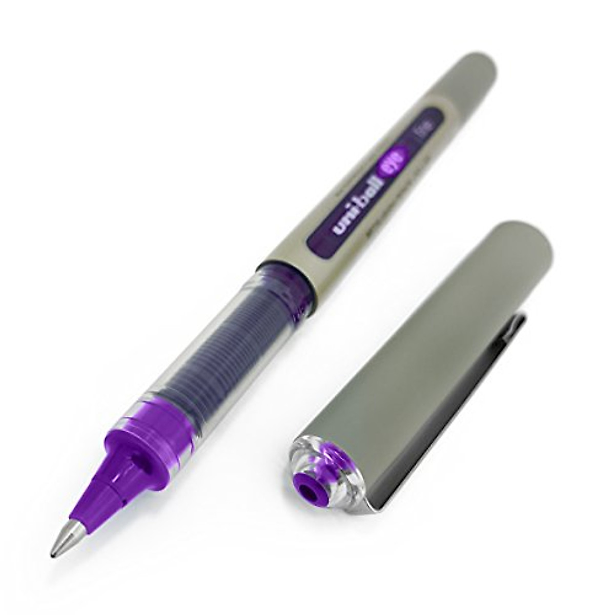 Uni-Ball - UB-157 Rollerball Pens - 0.7mm Nib - Violet Purple Ink - Wallet of 8