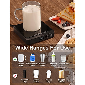 Rigstne Coffee Mug Warmer - 20W Portable Mug Warmer for Desk, Coffee Cup Warmer with Auto Shut Off, Candle Warmer Plate for Travel, Office and Home, Black (No Cup)