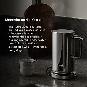 Aarke Kettle | Stainless Steel Hot Water Kettle | 360° Swivel Base | 1.2L / 5 Cups - Steel