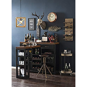 Creative Co-Op Wood & Metal Wall Wine Rack with Arrows