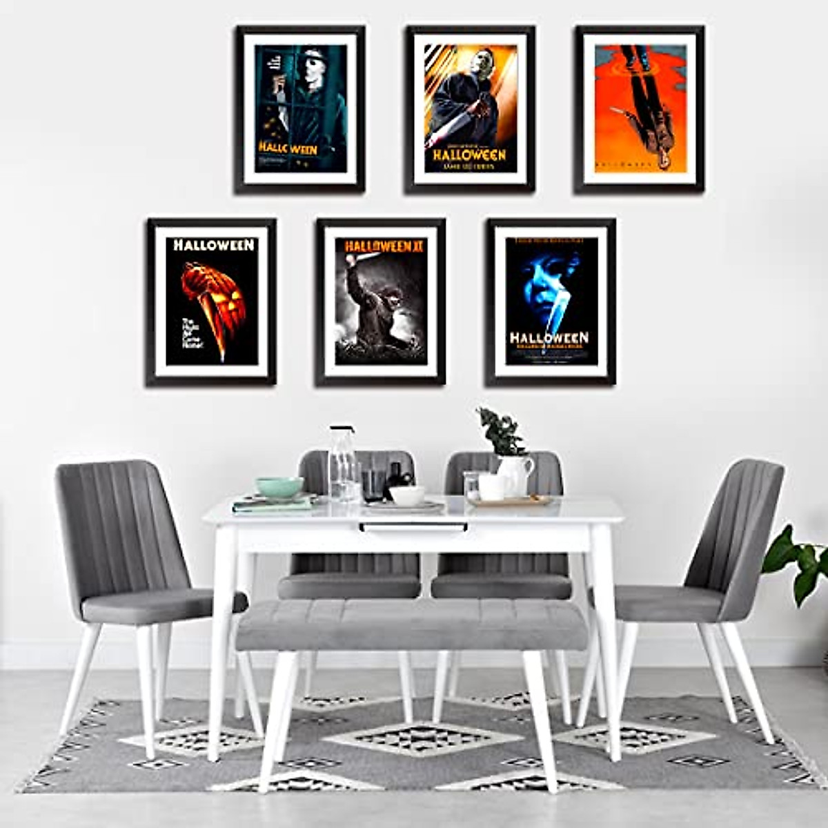 DIANYING Horror Movie Poster - Set of 6 Canvas Halloween Poster Scream Poster for Bedroom Living Room Dorm 8X10'' Unframed Halloween Kills Poster Pack Gift for Fans of Michael, 8 x 10 Inch