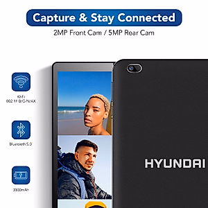 HYUNDAI Kids Tablet 8 inch - 2GB 32GB, Fast AX WiFi, Android 11 Tablet - Screen Protector, Stylus and Wire Earbuds Included