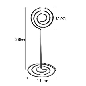 Table Number Card Holders, 25 Pack Wire Shape Table Photo Holder Table Picture Stand Place Card Holder for Wedding Party Gatherings Office Desk Paper Menu Clips (Silver)