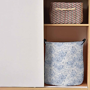 Laundry Basket Spring Blue Hydrangea Floral White,Waterproof Collapsible Clothes Hamper Pastoral Aesthetic Flower,Large Storage Bag for Bedroom Bathroom