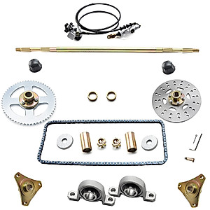 MOFANS 740MM 29.1" Go Kart Rear Axle Assembly Complete Wheel Hub Kit Fit for Go Kart Quad ATV Drift Trikes