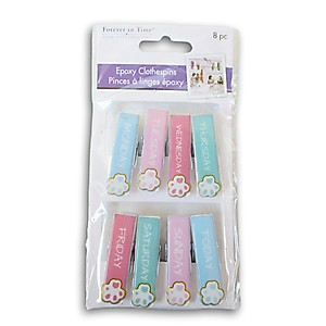 Forever in Time Days of The Week Clips - 8 Piece Monday Tuesday Wednesday Wooden, SE410B