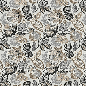 Pillow Perfect Floral Indoor/Outdoor Split Back Chaise Lounge Cushion with Ties, Plush Fiber Fill, Weather, and Fade Resistant, 72.5" x 21", Black/Tan Dailey, 1 Count