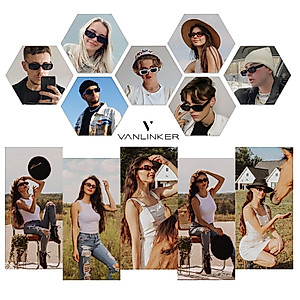 VANLINKER Driving Shades Rectangle Sunglasses for Men UV Protection Small Wide Retro Frame Fashion Shades 90’s Vintage Escape VL9529 Yellow