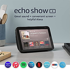Echo Show 8 (2nd Gen, 2021 release) | HD smart display with Alexa and 13 MP camera | Charcoal