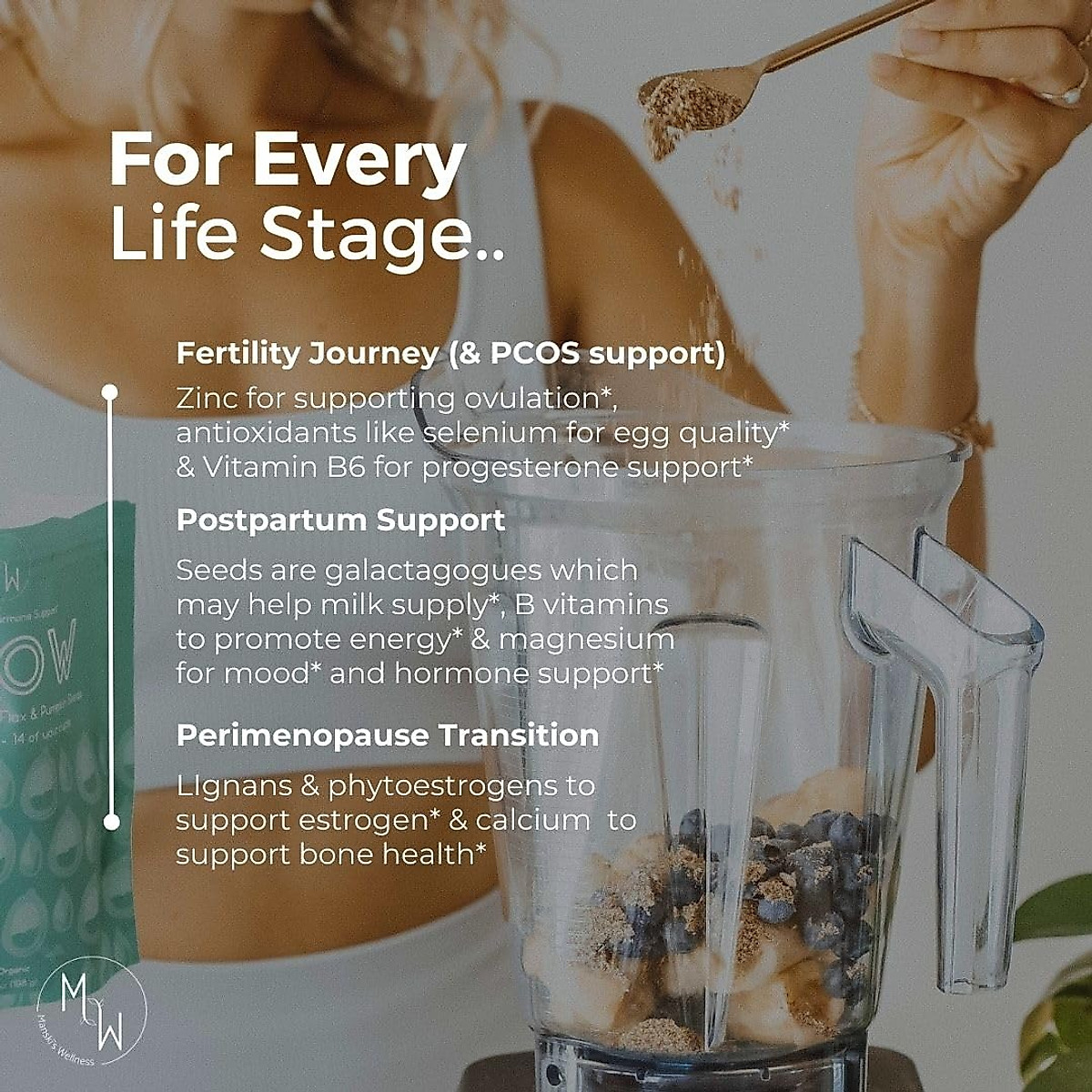 Manski's Wellness Glow & Radiant Seed Cycle Kit | PMS Support | Organic Seed Cycling | Natural Hormone Balance | Ease Cramps | Mitigate Cycle Symptoms | Vegan Supplement